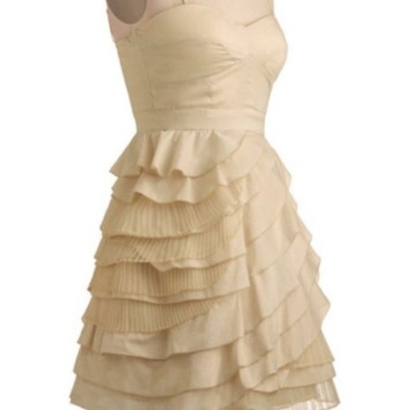 Modcloth | Dresses | Modcloth Minuet Cream Dress With Ruffles | Poshmark